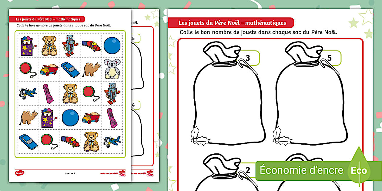 Les jouets du Père Noël - mathématiques (teacher made)