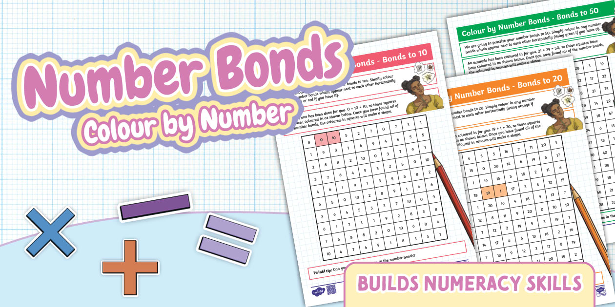 * NEW * Intermediate Phase - Number Bonds - Colour by Number Bonds