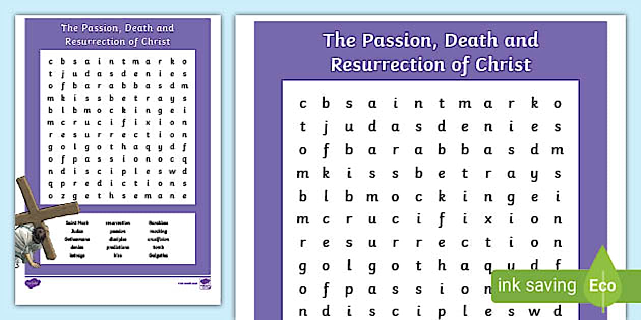 Catholic Passion, Death and Resurrection Word Search Puzzle