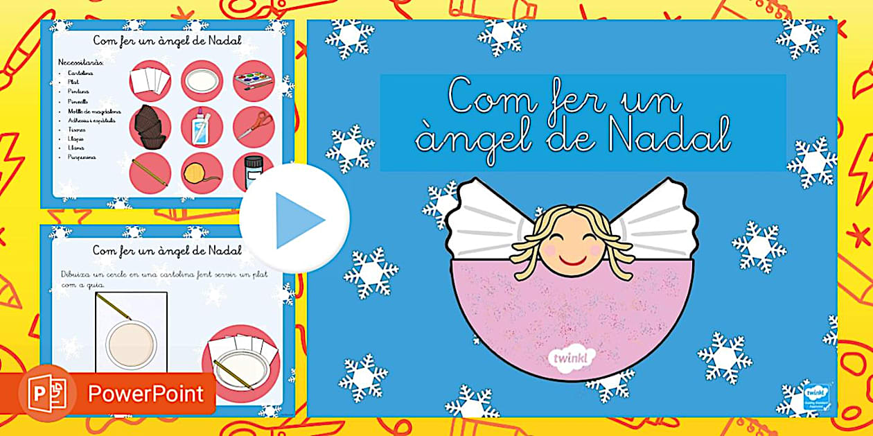Presentació: Com fer un àngel de Nadal - Català - Twinkl