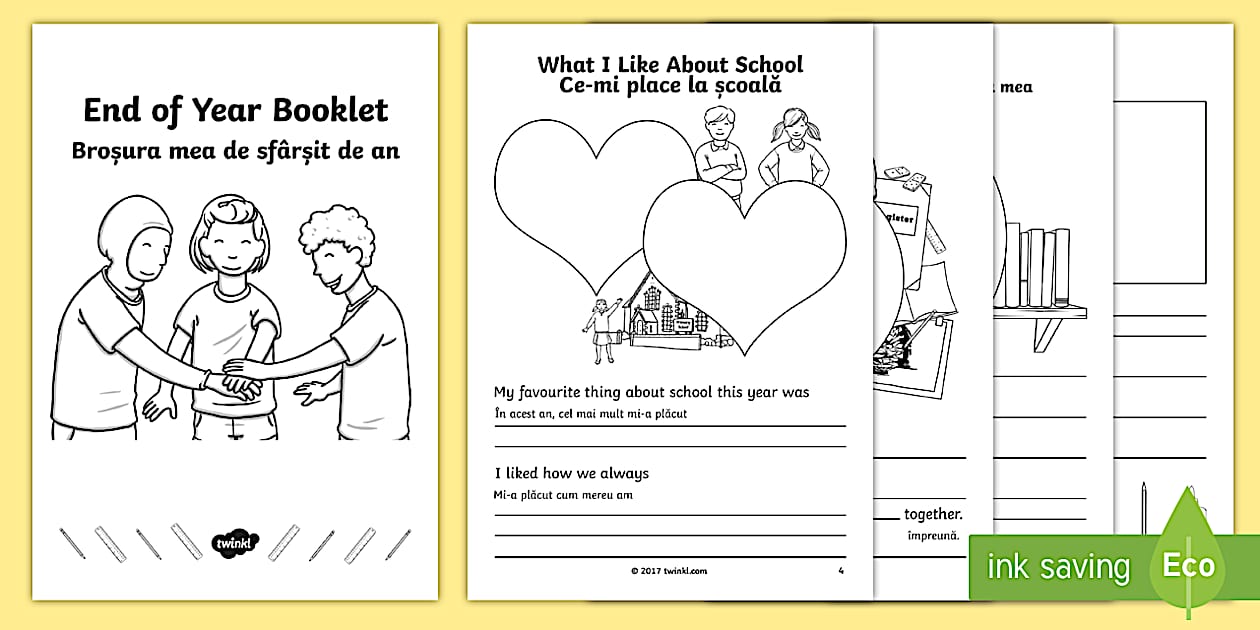 End of School Year Booklet - Romanian/English (Teacher-Made)