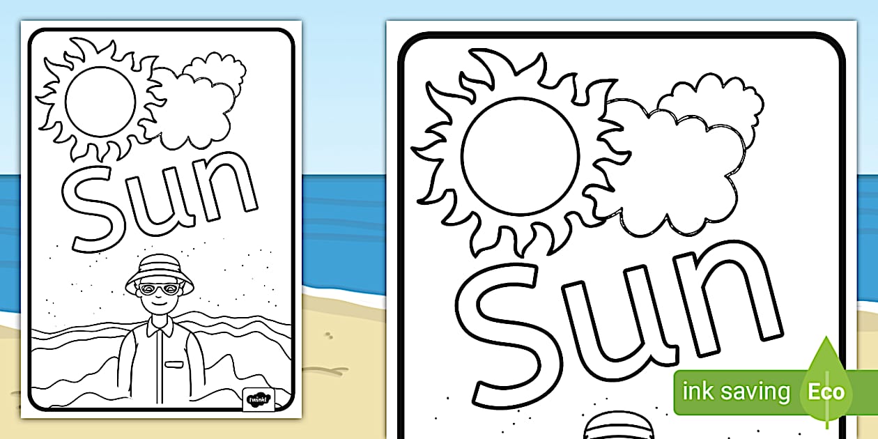 Sun Coloring Display Poster (Teacher-Made) - Twinkl