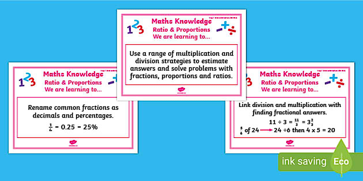 Ratio and Proportion Stage 7 WALT Display Posters - Twinkl