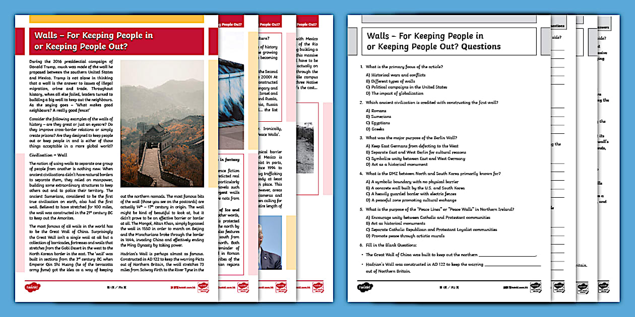 Walls that Define us - Reading Comprehension with Structured Question Types