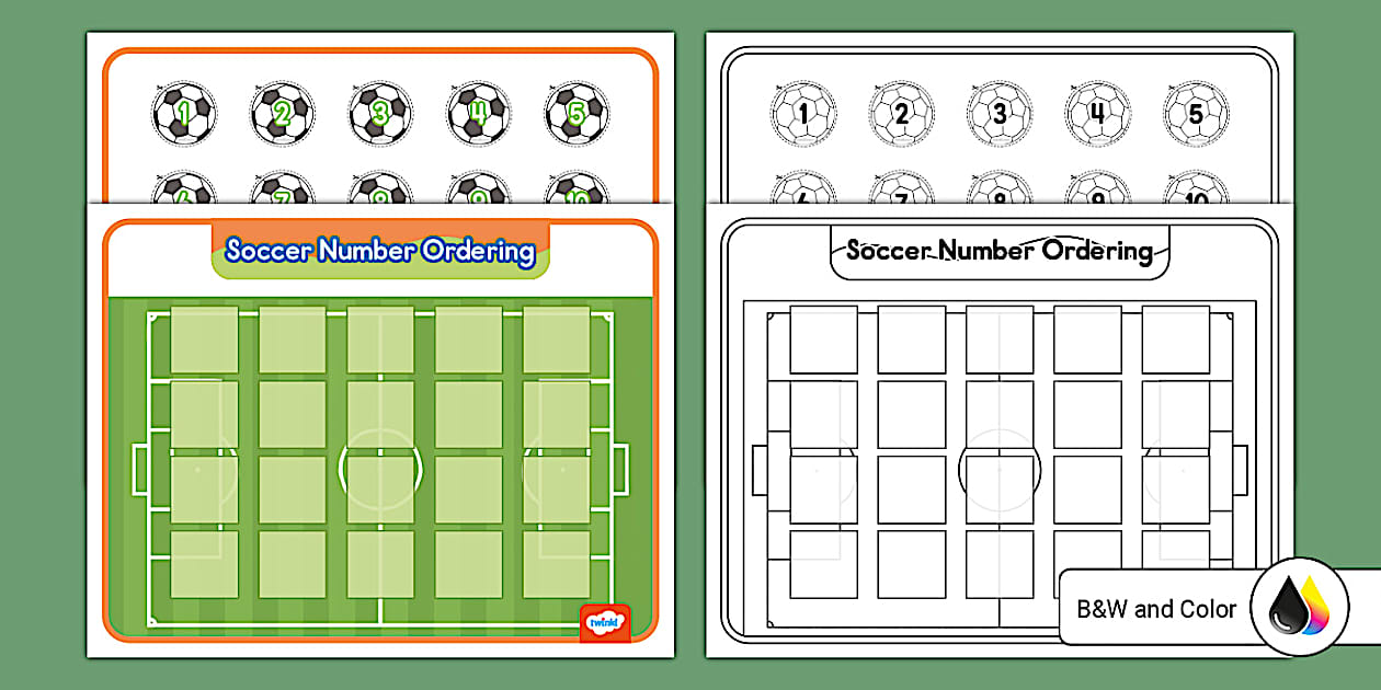 Soccer Number Ordering 1-20 Activity Mat (Teacher-Made)