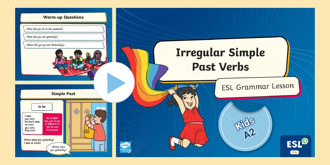 ESL Irregular Simple Past Verbs for Kids (Lehrer gemacht)