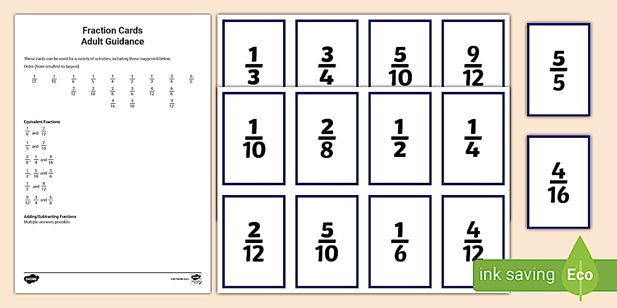Fraction Cards for Kids - Teacher-made Mathematics Resource