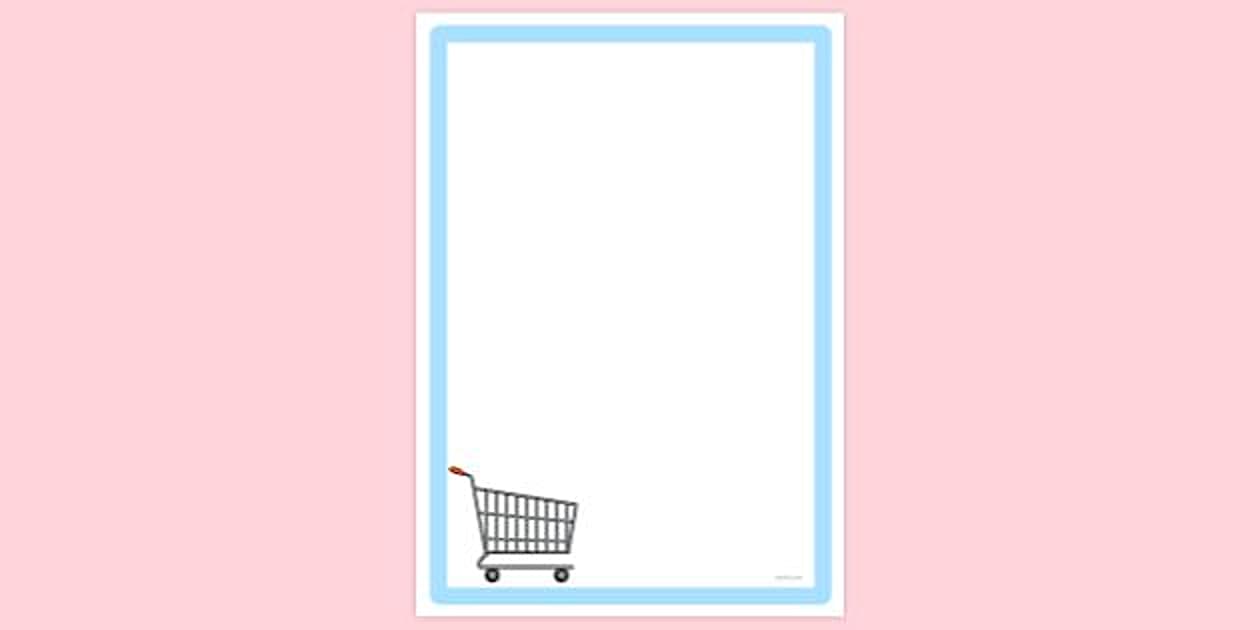 Simple Blank Shopping Trolley Page Border | Page Borders