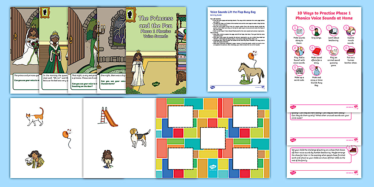 Phase 1 Phonics: 10 Ways to Practise Voice Sounds at Home Resource Pack