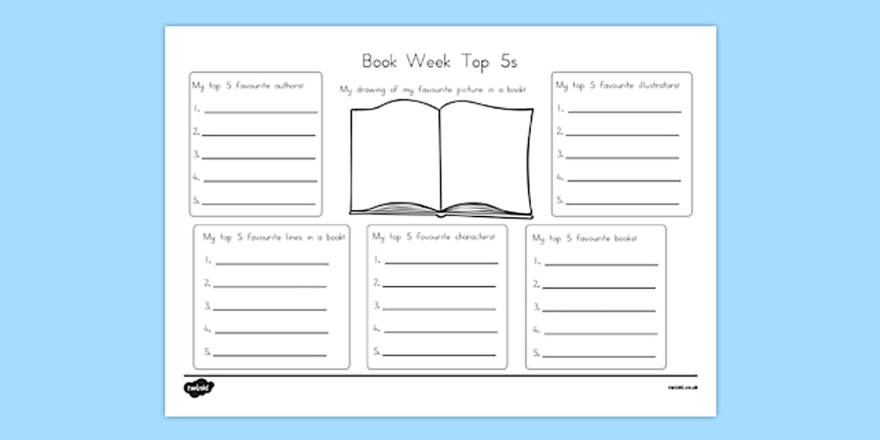 Book Week Top 5s Worksheet / Worksheet-Australia, worksheet