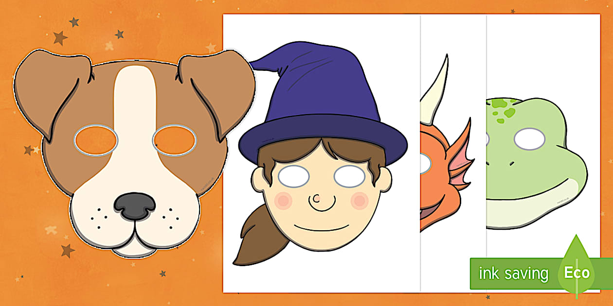 Witch and Animals Role Play Masks (teacher made) - Twinkl
