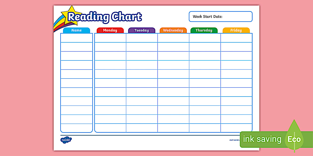 Black and White Week Reading Chart (teacher made) - Twinkl