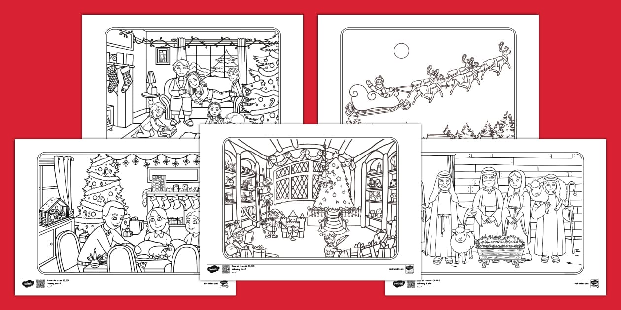 Christmas Placemat Colouring (Teacher-Made) - Twinkl