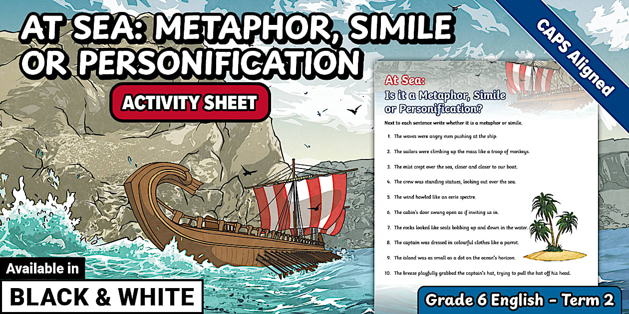 Grade 6 English At Sea Metaphor Simile Personification