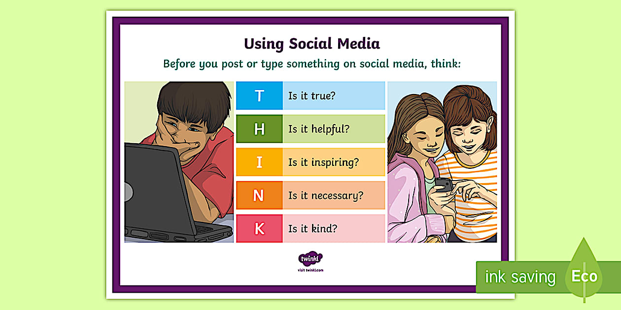 A4 Display Poster | THINK | Social Media (Teacher-Made)