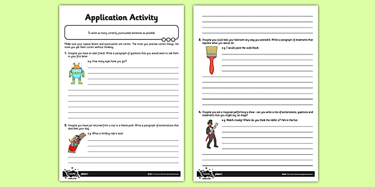 Correctly Demarcating Sentences Application Activity - Practise Makes ...