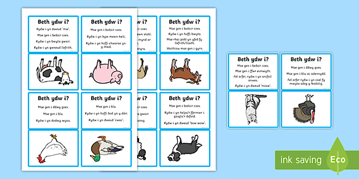 Gêm Ddyfalu Beth Ydw i? Anifeiliaid y Fferm (Teacher-Made)