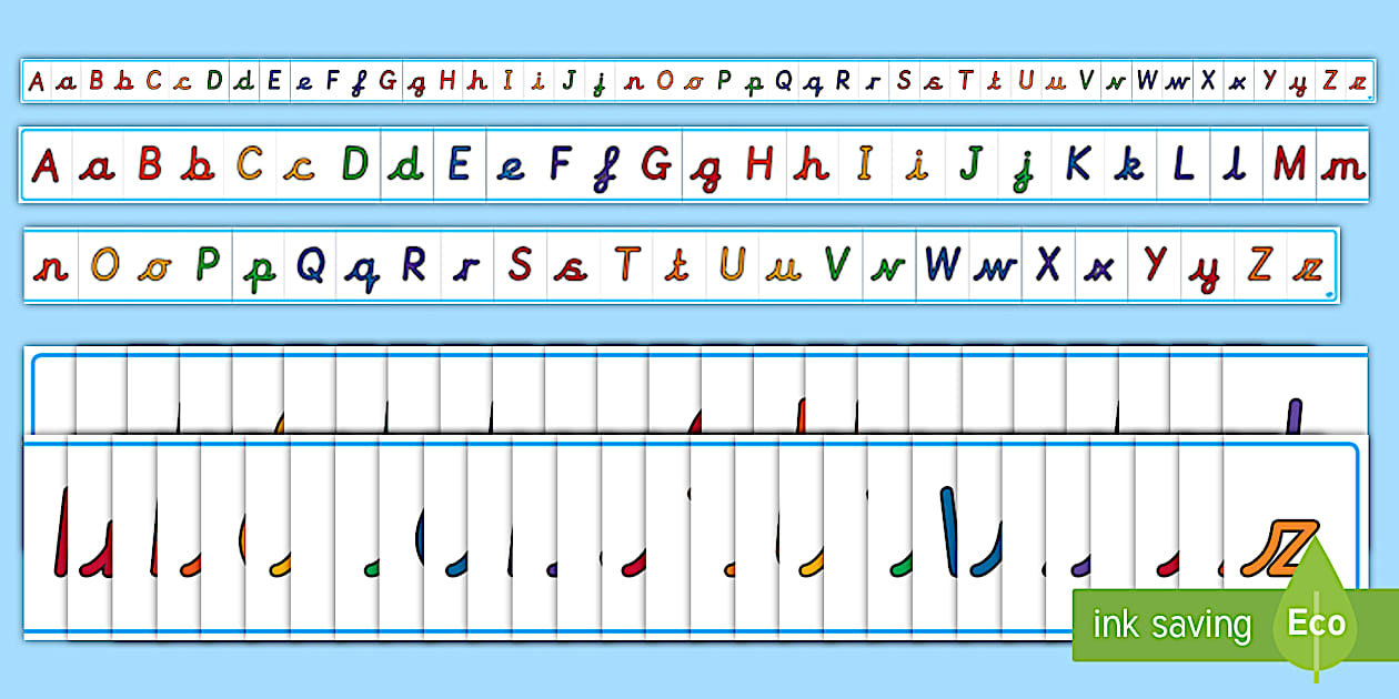 Cursive Letters - Uppercase and Lowercase Alphabet Display