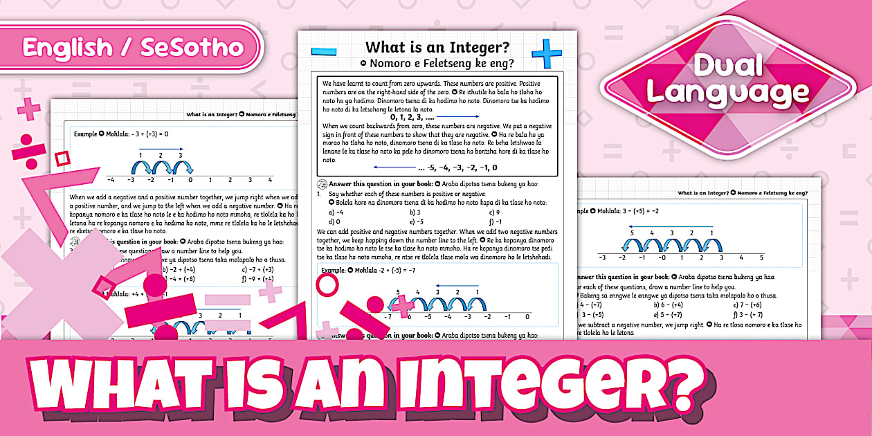 Grade 7 - Maths - Term 1 - What is an Integer? - Sesotho/Eng