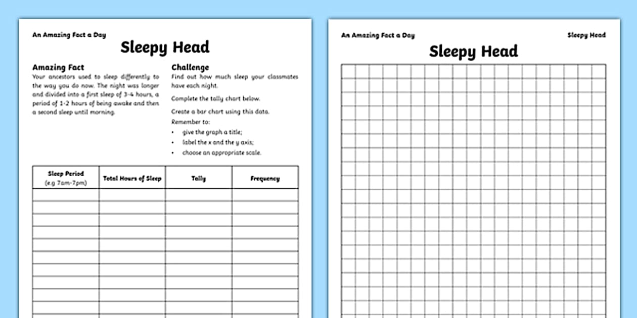 Sleepy Head Worksheet / Worksheet, worksheet - Twinkl