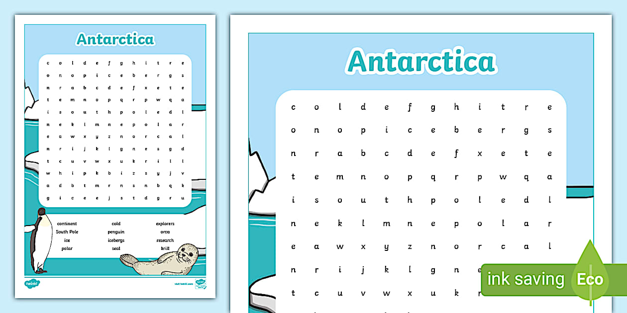 Antarctica Word Search - Polar Regions - KS1 (teacher made)
