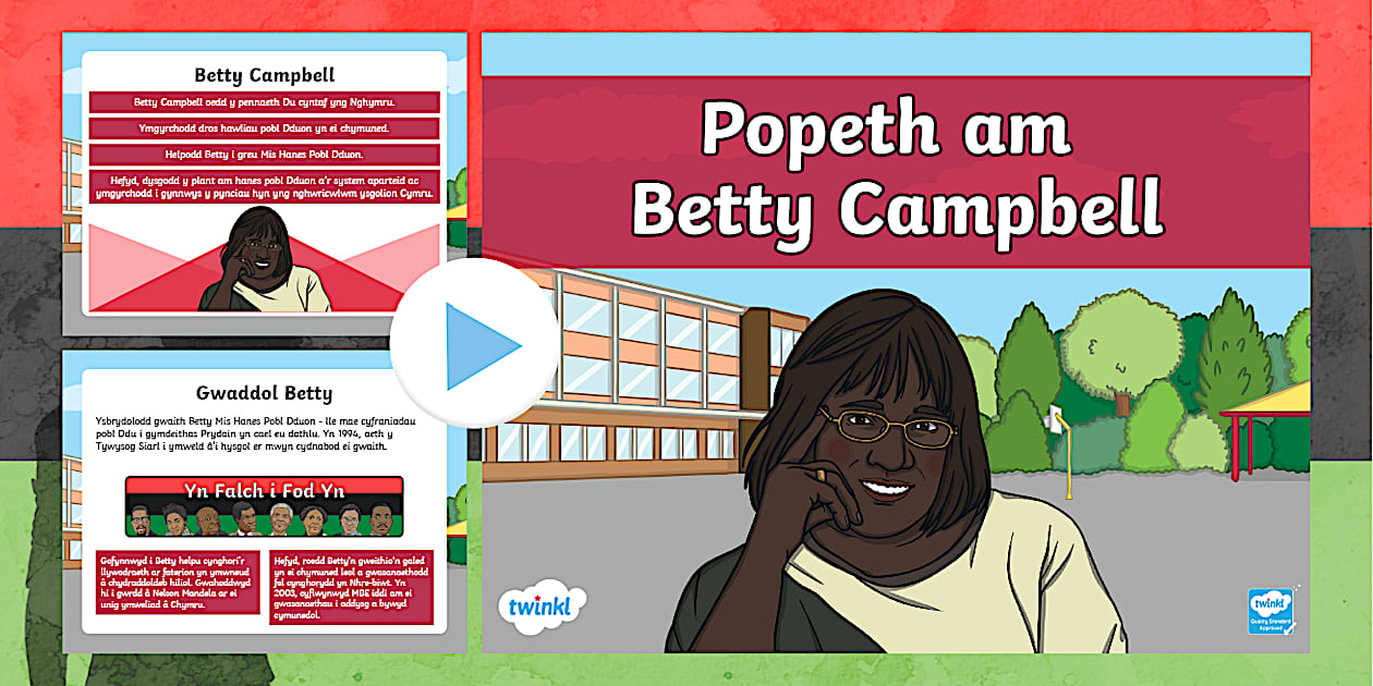 Pŵerbwynt Popeth am Betty Campbell (teacher made) - Twinkl