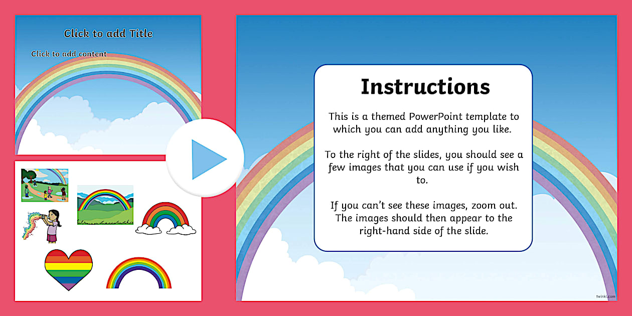 Rainbow Themed Editable PowerPoint Template (teacher made)