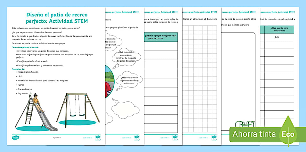 Actividad STEM: Diseña el patio de recreo perfecto - Twinkl