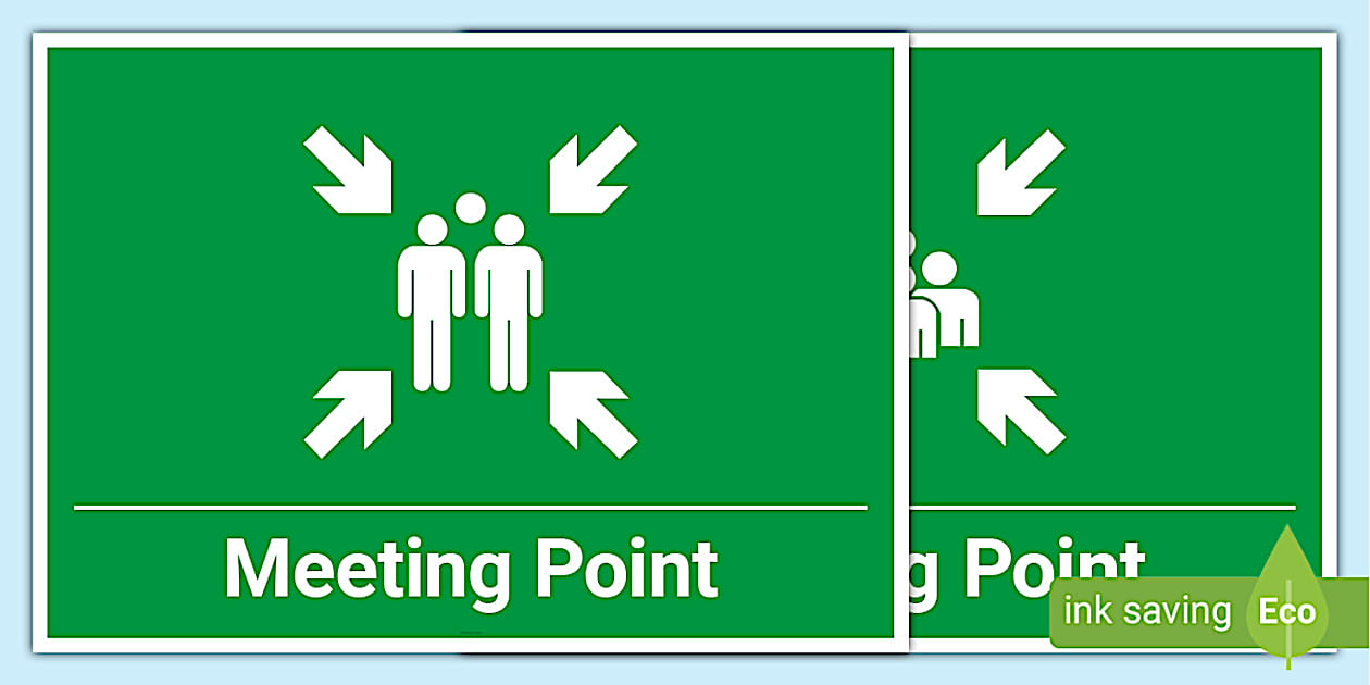 Meeting Point Sign Posters - Twinkl Signs | Twinkl - Twinkl
