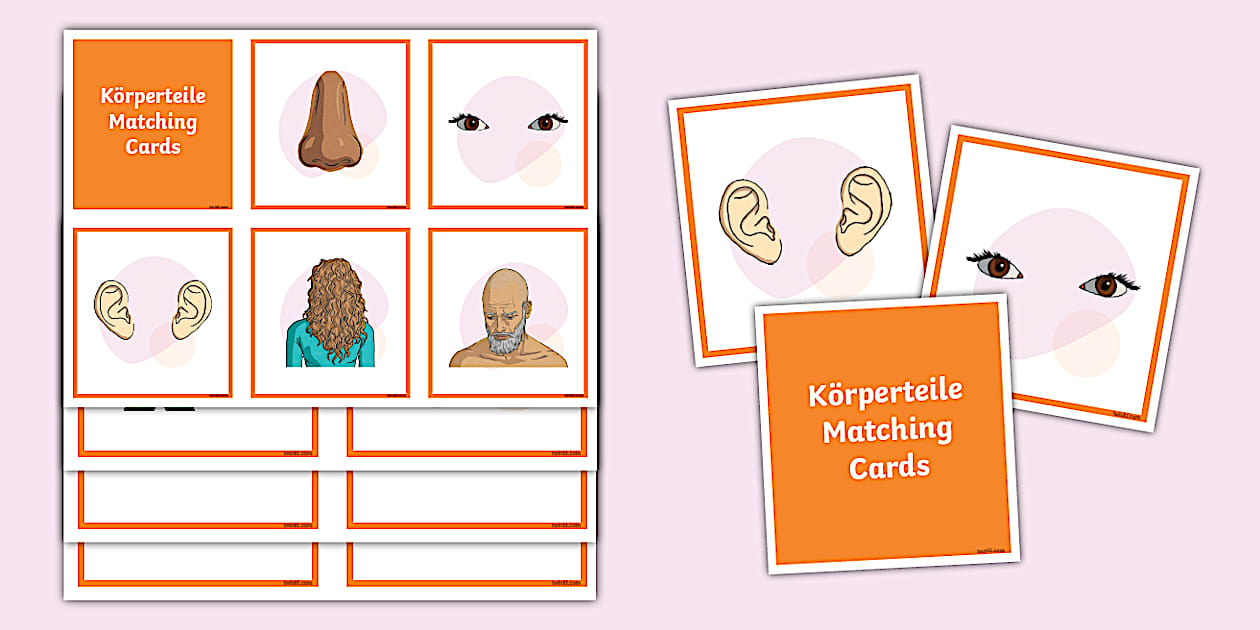 Body Parts - German Matching Cards (teacher made) - Twinkl