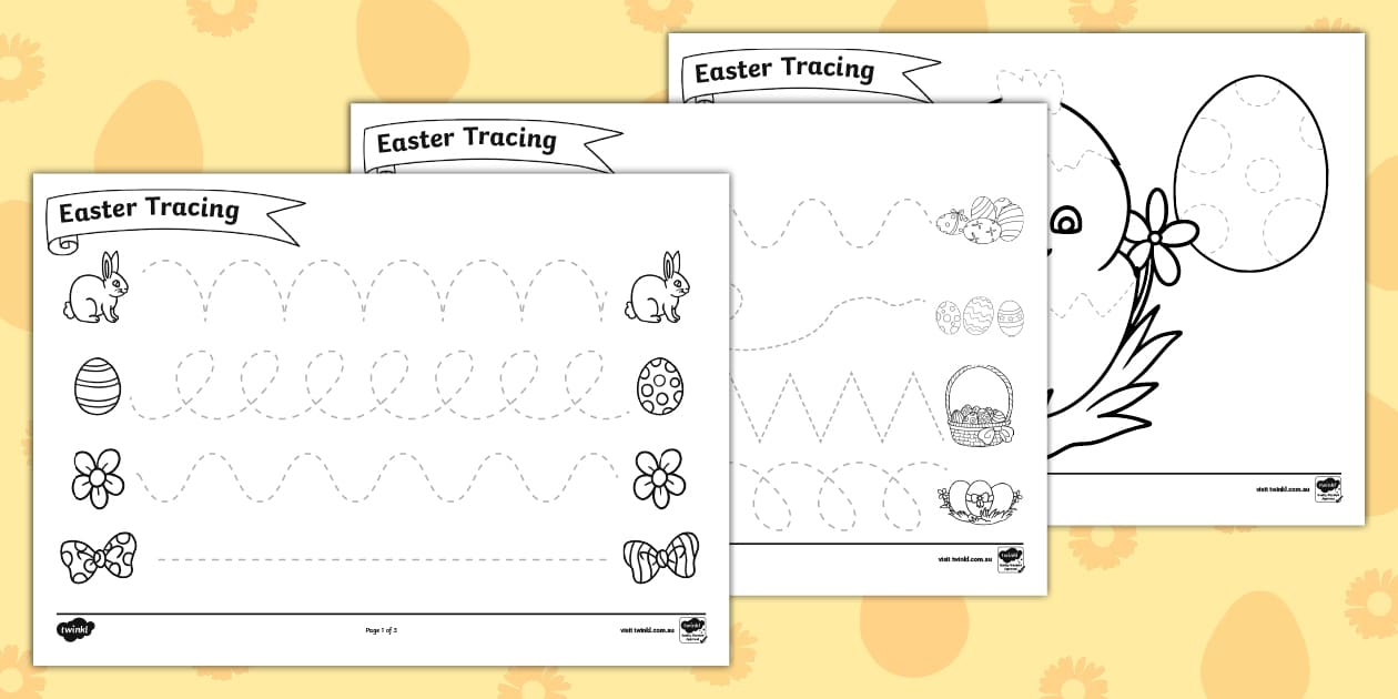 Easter Tracing (teacher made) - Twinkl