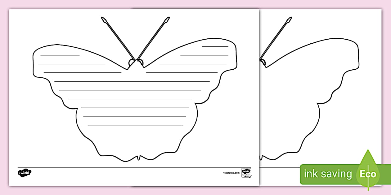 Butterfly Writing Template (Teacher-Made) - Twinkl