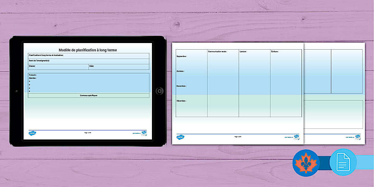 Canadian Editable Long-Term Planning Template French