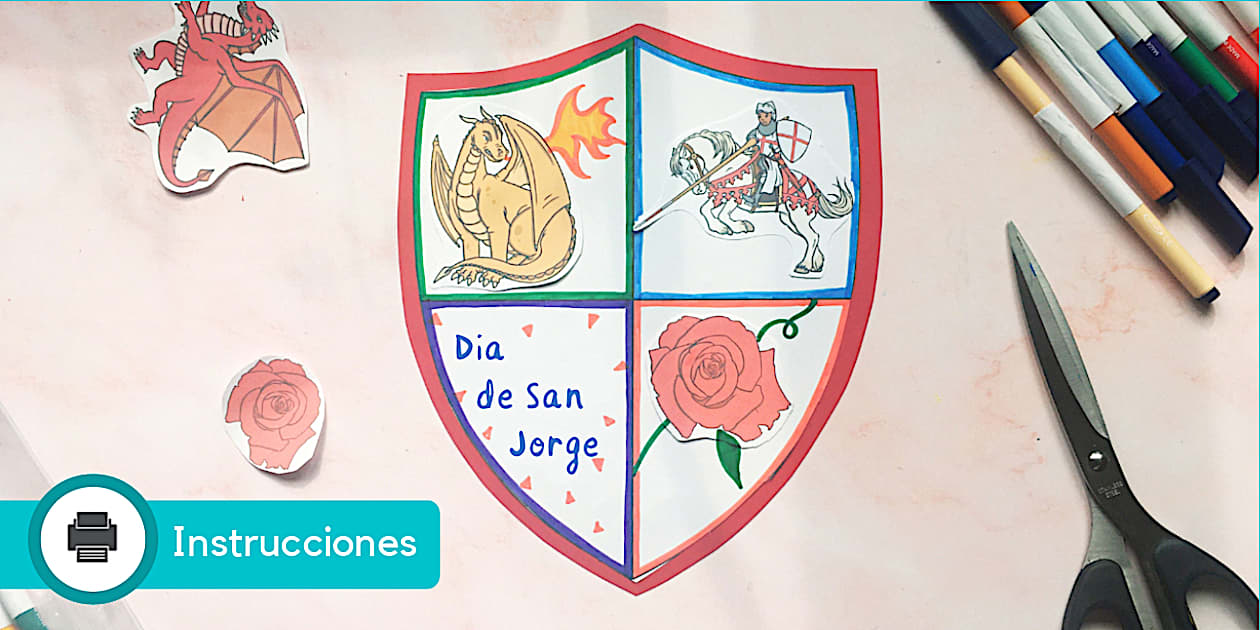 Manualidad: Escudo del Día de san Jorge - Twinkl Crafts