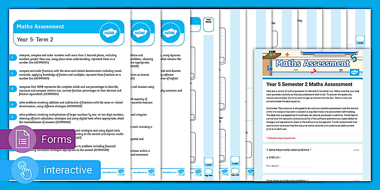 Year 5 Semester 2 Maths Assessment