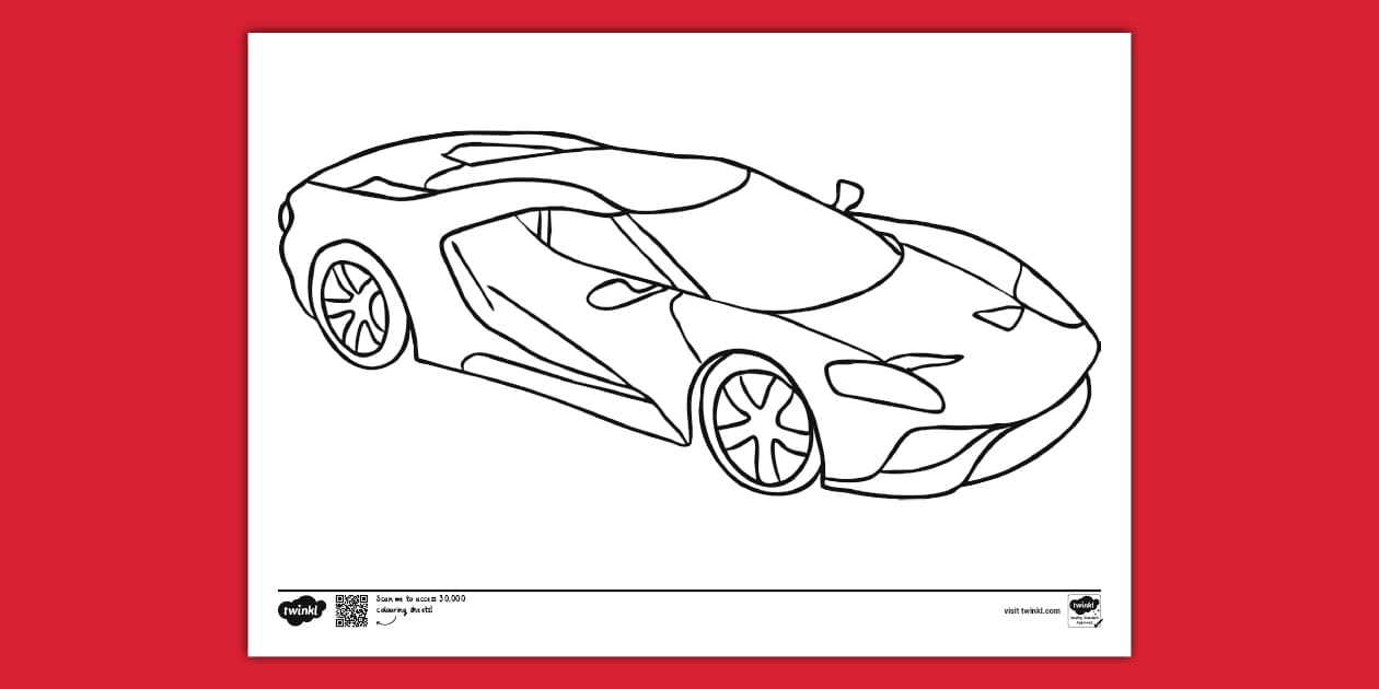 Awesome Car Colouring Page | Colouring Sheets - Twinkl