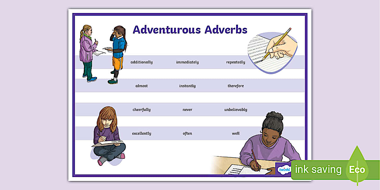 Adventurous Adverbs Word Mat (teacher made) - Twinkl