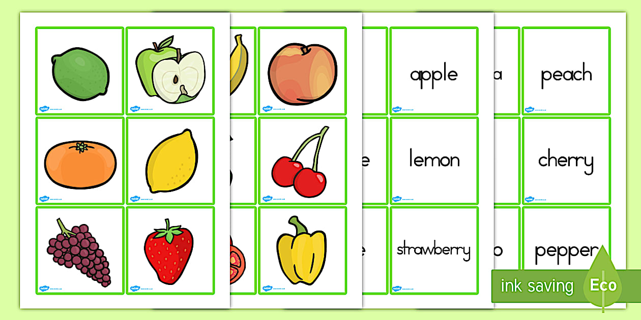 Editable Fruit and Vegetables Matching Game - Twinkl