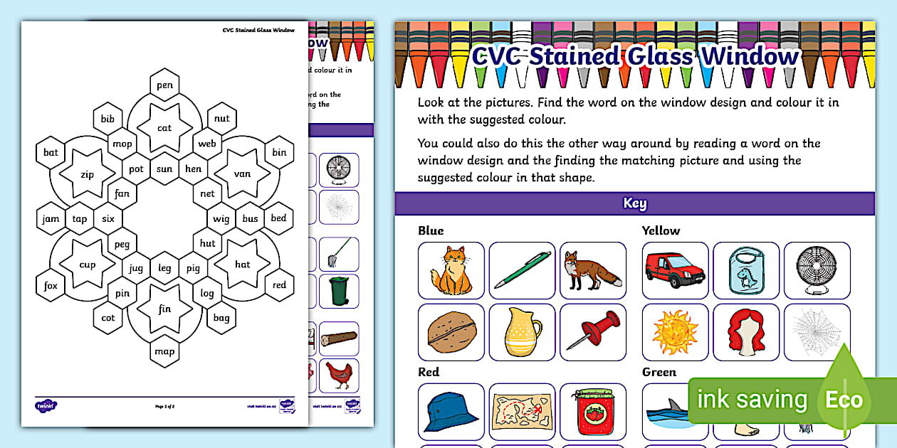CVC Stained Glass Window (Hecho por educadores) - Twinkl