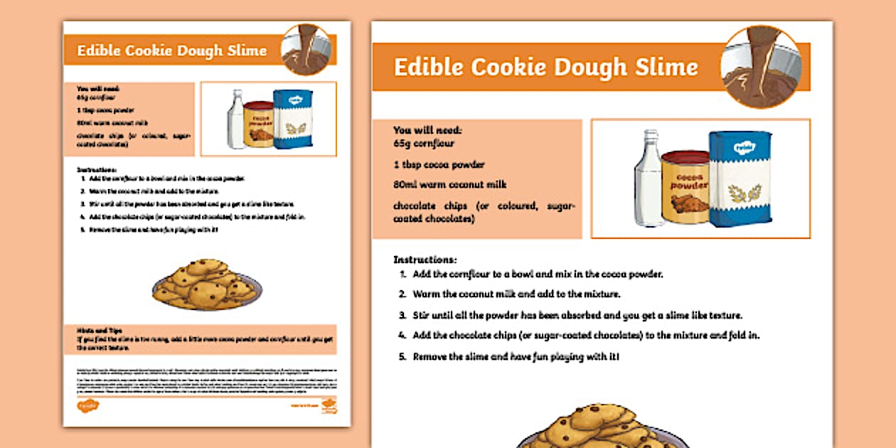 FREE! - Taste-Safe Cookie Dough Slime Recipe - Twinkl