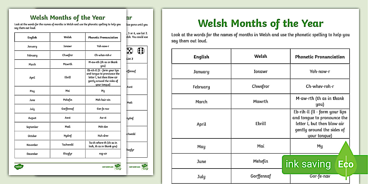 Learn Welsh: Months of the Year Activity Sheet - Twinkl