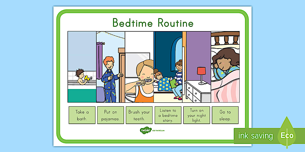 Bedtime Routine Poster | Health and Hygiene | Twinkl