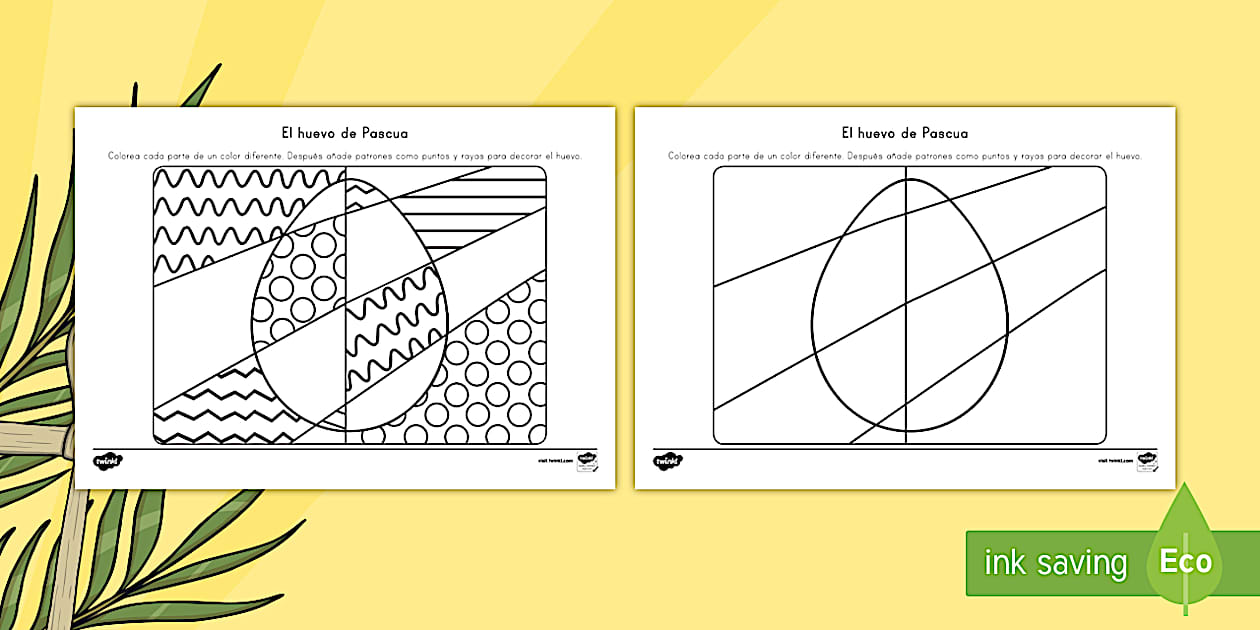 Ficha de actividad: Colorear el huevo de Pascua - Twinkl