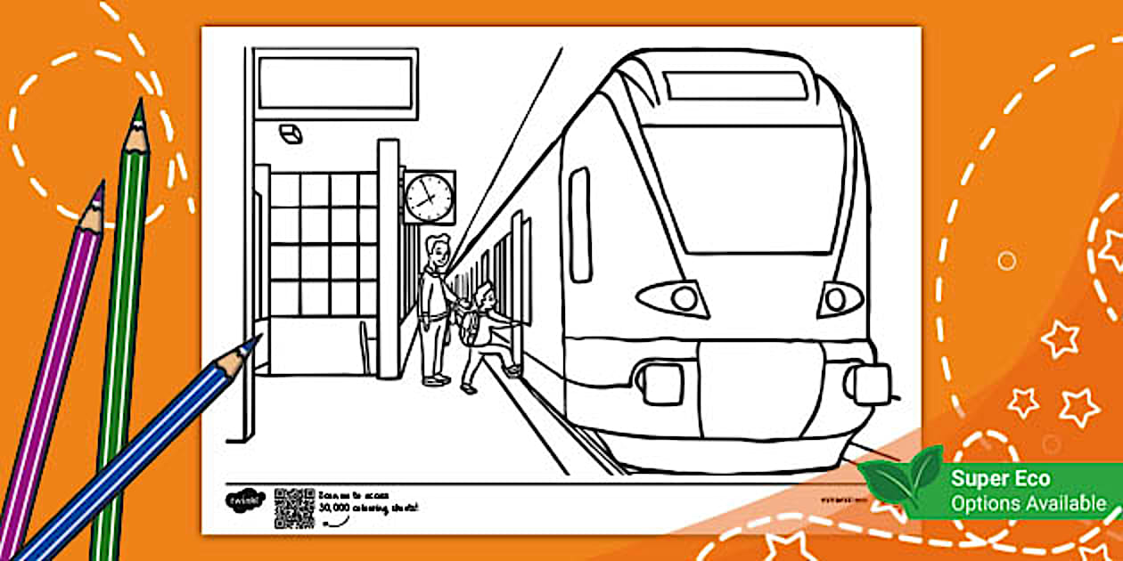 Train Colouring Sheet (teacher made) - Twinkl
