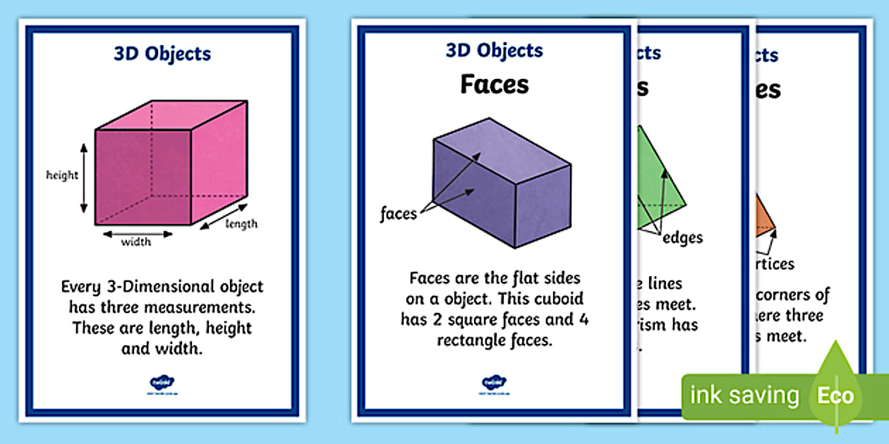 3D Objects Properties Display Posters - Australia - Twinkl