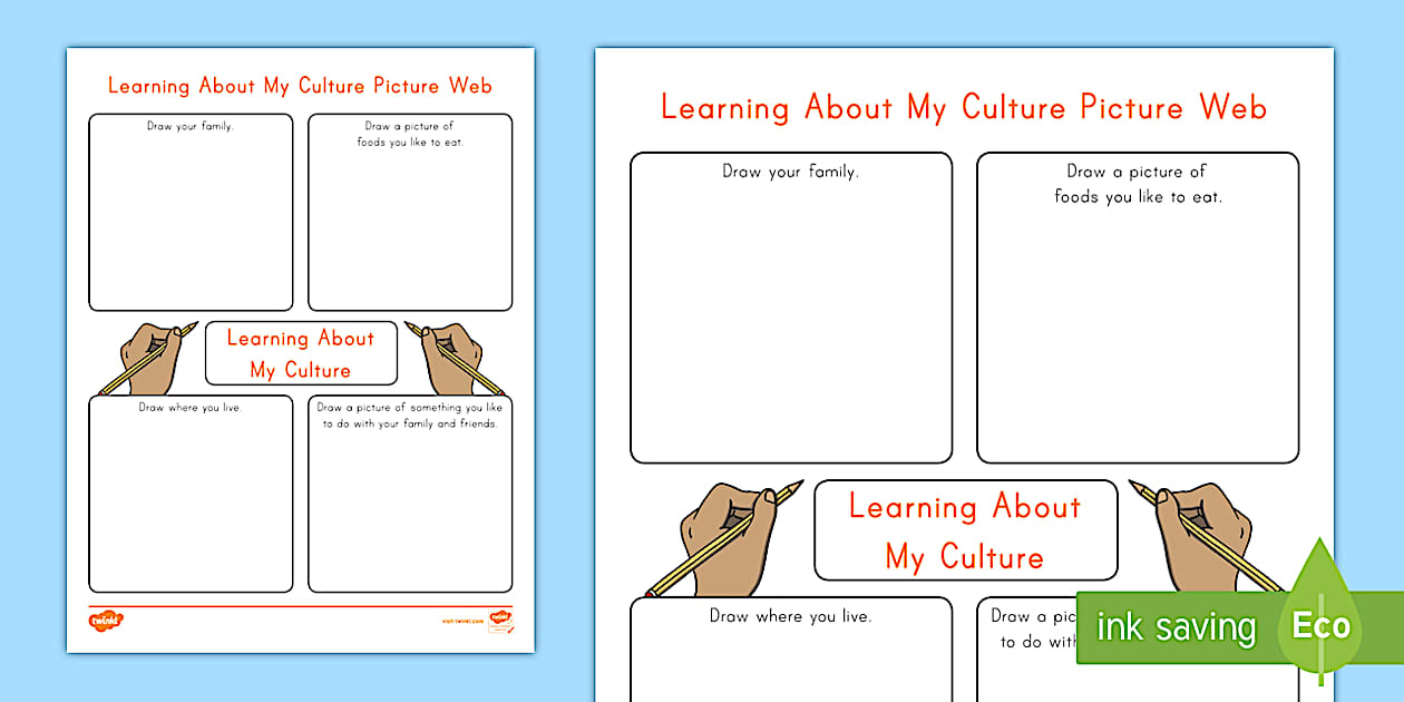 Learning About My Culture Picture Web Worksheet - Twinkl