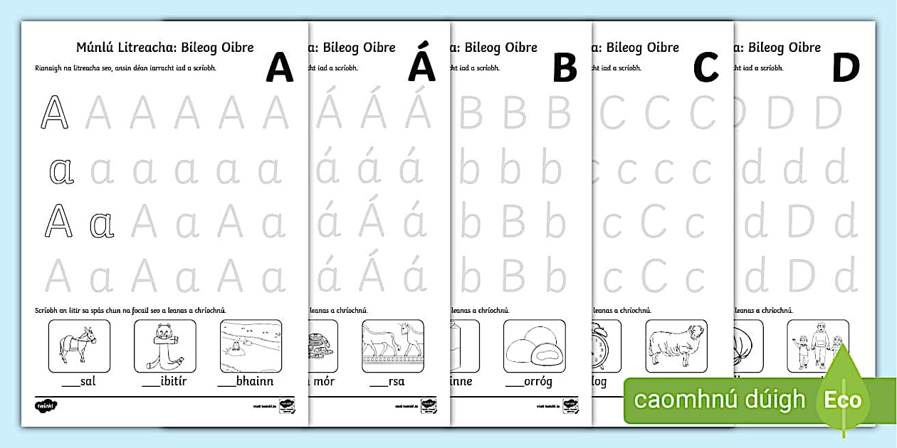 Cursive Aibítir na Gaeilge: Múnlú Litreacha - Twinkl