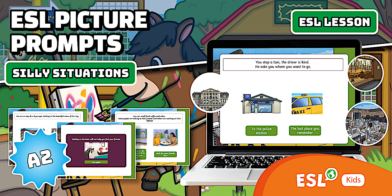 ESL Picture Prompts: Silly Situations for Kids