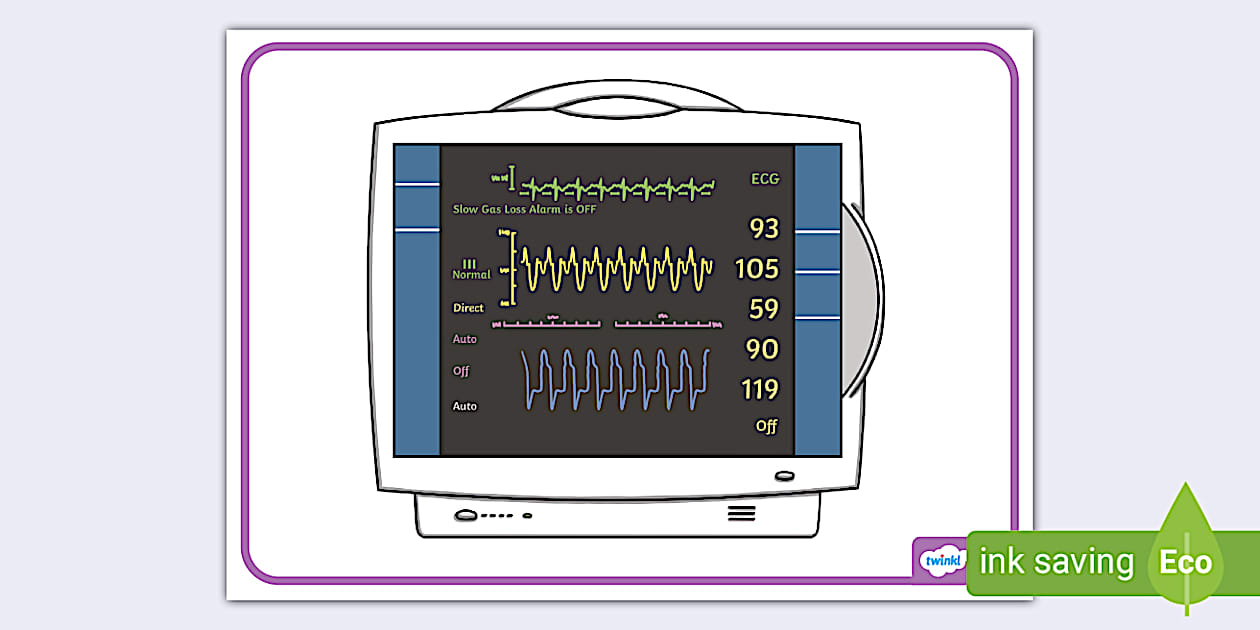ECG Monitor Role Play Display Poster - Twinkl - EYFS