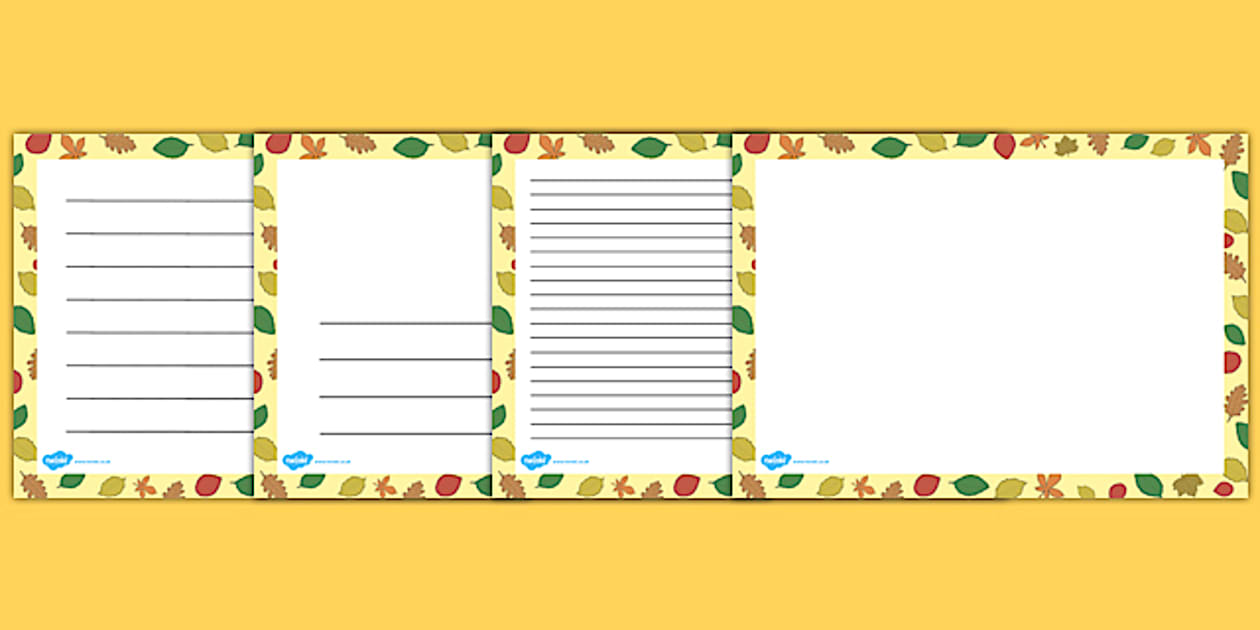 Editable Autumn Leaves Landscape Page Borders - Twinkl